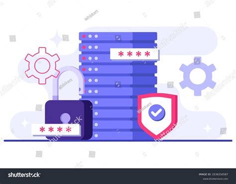 Database Protection Cyber Security Data Center Stock Vector Royalty Free 2536250587 Shutterstock