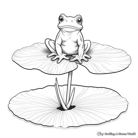 Frog On Lily Pad Coloring Page