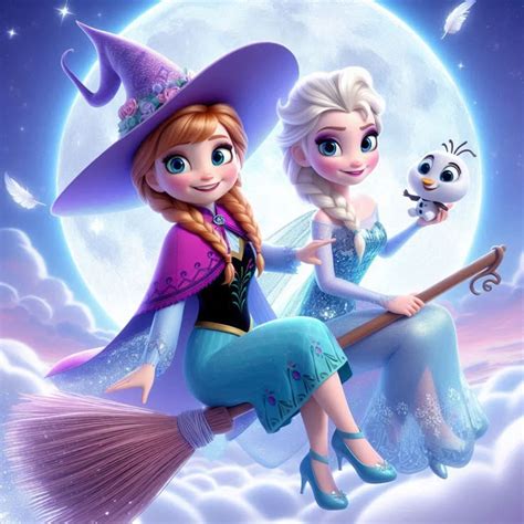 Elsa And Anna As A Witch 🧹 Frozen Disney Movie Frozen Halloween Frozen Movie