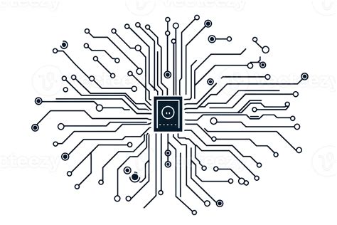 Abstract Image Of A Digital Circuit Board With Interconnected Lines Representing Advanced
