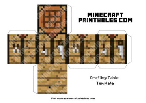 Crafting Table Minecraft Crafting Table Printable Papercraft Template Crafting Table
