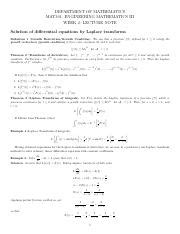 Mastering Laplace Transforms in Engineering Mathematics | Course Hero