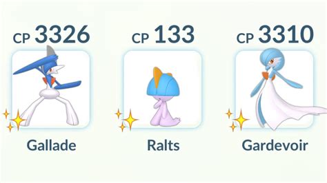 Shiny Gallade Ralts Gardevoir Evolutionary Line Pokemon Go Youtube