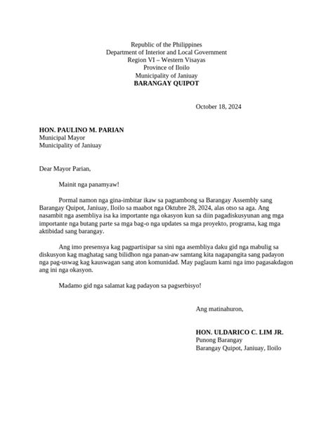 Barangay Assembly Pdf