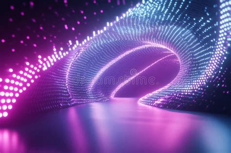 a digital tunnel composed of glowing binary code futuristic