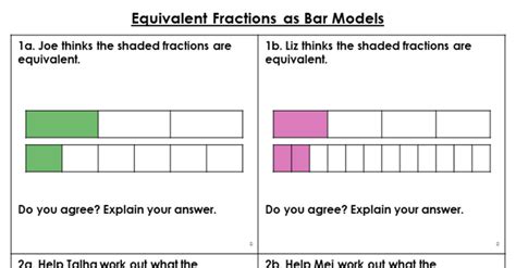 06 3 Equivalent Fractions As Bar Models Classroom Secrets