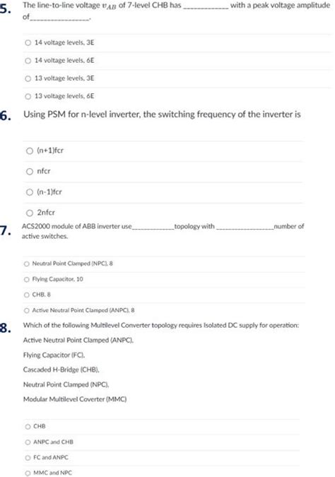 Solved The Line To Line Voltage VAB Of Level CHB Has With Chegg Com
