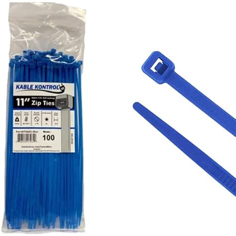 Kable Kontrol Zip Ties 11 Long 100 Pc Pk Blue Color Nylon 50