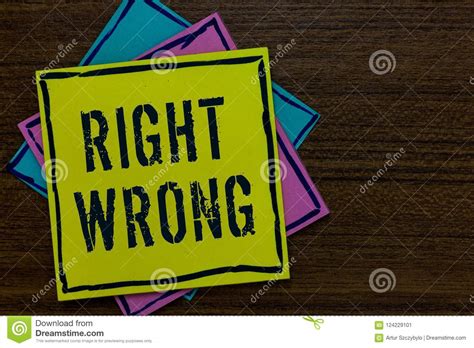 Conceptual Hand Writing Showing Right Wrong Business Photo Text Choose Between Two Decisions