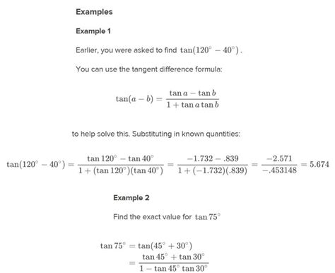 tangent addition formula tutor ttd