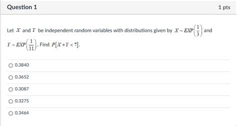 Solved Let X And Y Be Independent Random Variables With