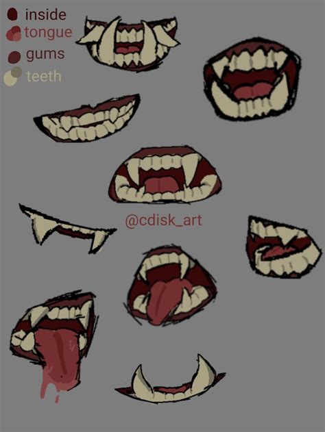Mouth Reference Fangs And Tusks Mouth Drawing Teeth Drawing Cartoon Mouths