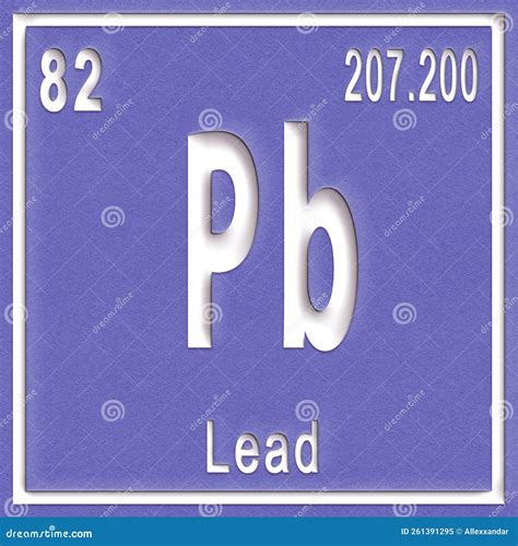 Signo De Elemento Químico De Plomo Con Número Atómico Y Peso Atómico