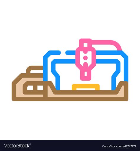 Cnc Machine Tool Work Color Icon Royalty Free Vector Image