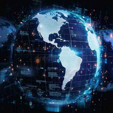 Image Futuristic Digital Data Network Illustrated With Global 5g Connections Stock Illustration