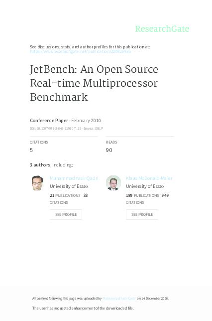 Pdf Jetbench An Open Source Real Time Multiprocessor Benchmark
