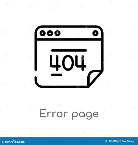 Outline Error Page Vector Icon Isolated Black Simple Line Element