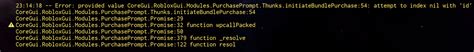 Promptbundlepurchase Causes A Coregui Error With A Bundleid Parameter