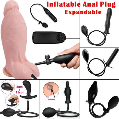 Large Inflatable Butt Sex Plug Dildo Pump Anal Dilator Expandable Ball Adult Toy Eur 1559