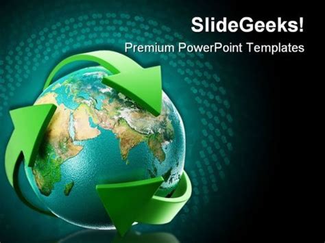 Globe With Green Arrows Earth PowerPoint Themes And PowerPoint Slides