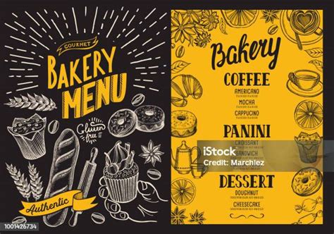 Menu Roti Untuk Restoran Template Desain Dengan Makanan Dan Makanan