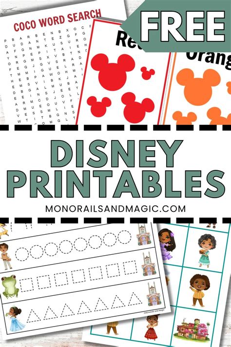 Disney Printable Activity Sheets