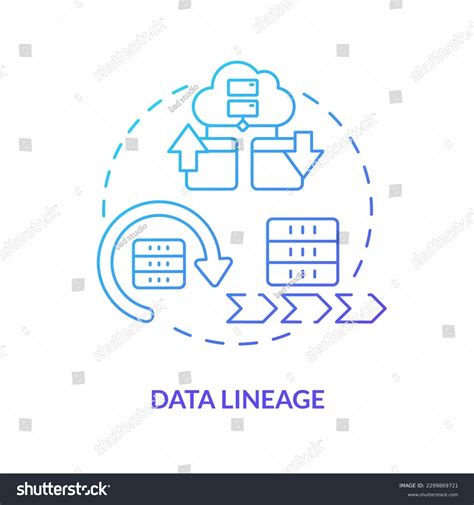 Data Lineage Blue Gradient Concept Icon Stock Vector Royalty Free