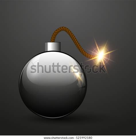 Realistic Vector Bomb Burning Fuse On Stock Vector (Royalty Free ...