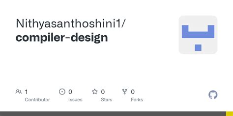Github Nithyasanthoshini Compiler Design