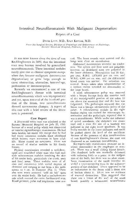 Pdf Intestinal Neurofibromatosis With Malignant Degeneration Dokumen Tips