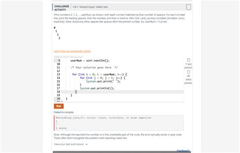 solved activity print numbers 0 1 2 … usernum as shown