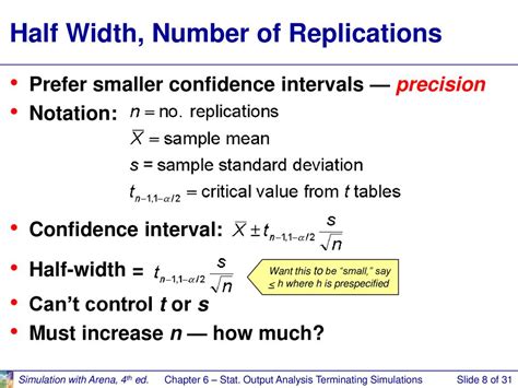 statistical analysis of output from terminating simulations ppt download