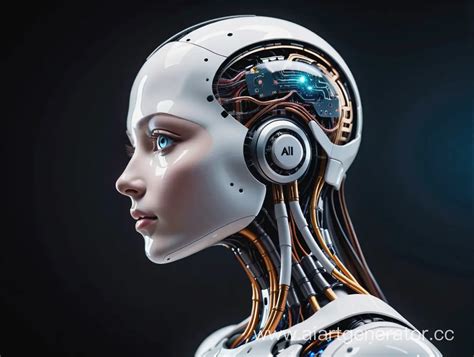 Futuristic Cyborg Woman With Glowing Augmented Reality Interface Ai Art Generator