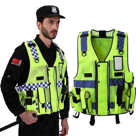 Safety Yellow Vest Security Waistcoat Reflective Vests With Pockets In