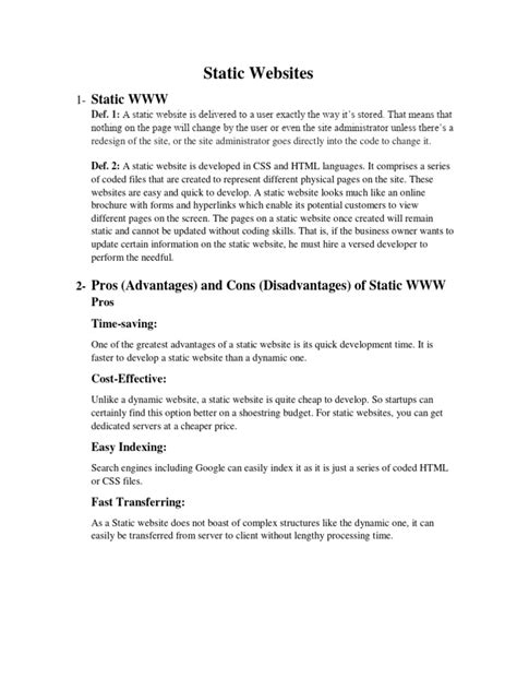 Static Pdf Dynamic Web Page Websites