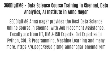 ppt 360digitmg data science course training in chennai data
