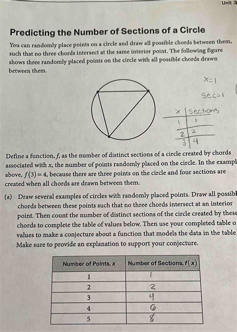 Solved Predicting The Number Of Sections Of A Circle You Can Randomly