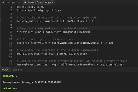 Calculating Entanglement Entropy With Python Dev Community