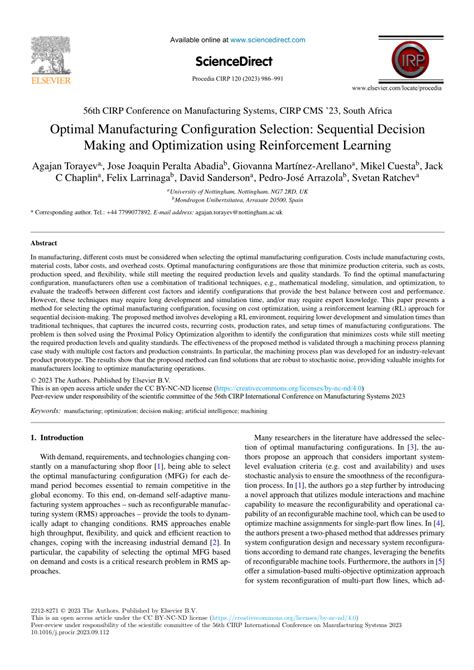 Pdf Optimal Manufacturing Configuration Selection Sequential