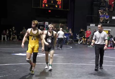 college wrestler gets a visible boner during match