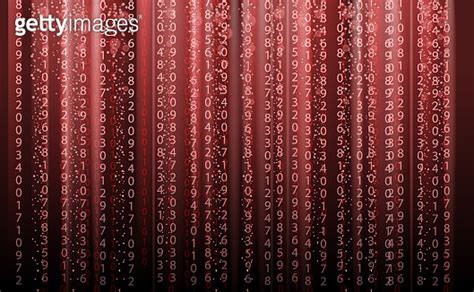 Technology Abstract Background Matrix Style Red Color Falling