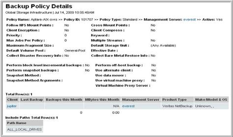 veritas netbackup policy version 10 2 01p10