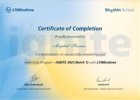 Mujahid Hussain On Linkedin Ltimindtree Java Internship