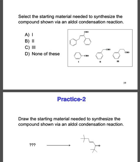 Solved Select The Starting Material Needed To Synthesize The Compound Shown Via An Aldol