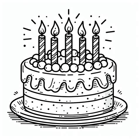 Birthday Cake 5 Coloring Pages Mothers Day Blossoms Heartwarming
