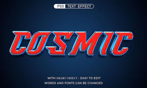 Premium Psd Cosmic Editable Text Effect 3d Style