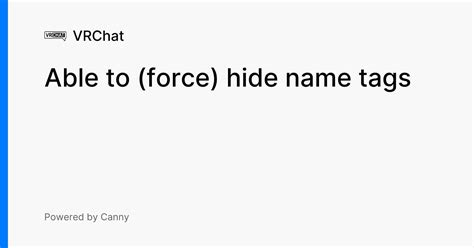 Able To Force Hide Name Tags Voters Vrchat