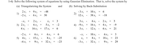 solved 1 6 ﻿solve the following system of equations by