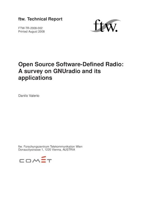 Pdf Open Source Software Deï¬ned Radio A Survey On Gnuradio And Its