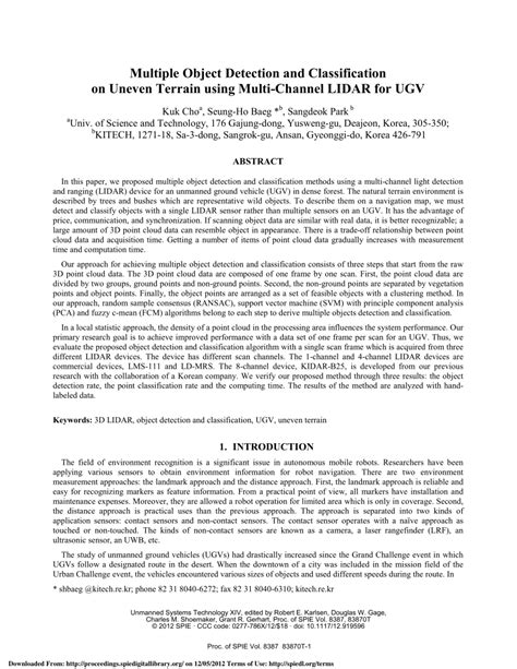 Pdf Multiple Object Detection And Classification On Uneven Terrain